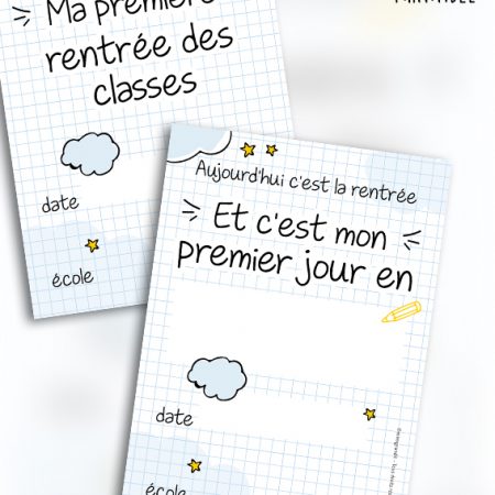 Carte rentrée scolaire à remplir, fichier à imprimer de chez vous