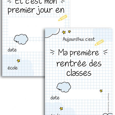 Carte rentrée scolaire à remplir, fichier à imprimer de chez vous