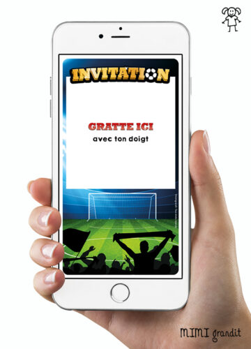 Invitation foot carte à gratter virtuelle anniversaire soirée football