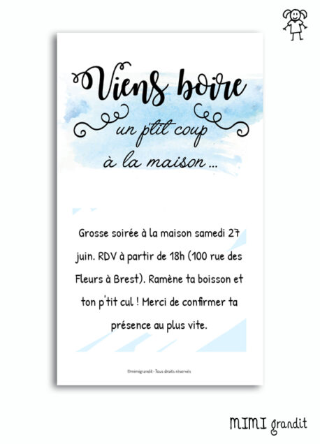 Invitation apéro originale, fête, soirée entre amis, carte à gratter ...