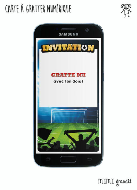 Invitation foot carte à gratter virtuelle anniversaire soirée football